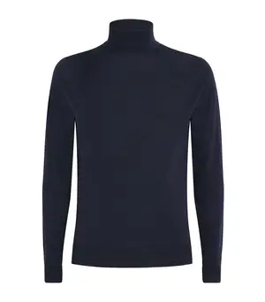 John Smedley Merino Wool Cherwell Roll Neck Sweater - Navy