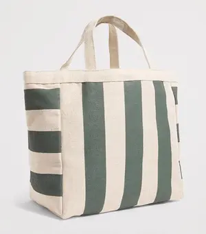 Harrods Jute Striped Logo Tote