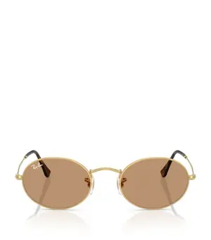 Ray-ban Oval Metal Sunglasses - Gold