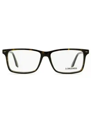 LONGINES Tortoiseshell Rectangle-frame Glasses - Brown