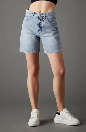 BLUE REVIVAL Midi Denim Shorts