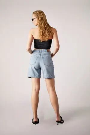 BLUE REVIVAL Midi Denim Shorts