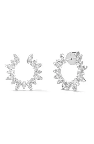 Hearts On Fire Aerial Diamond Sunburst Earrings - White Gold