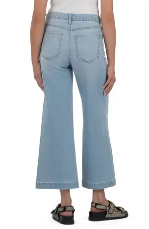 Kut From The Kloth Meg Patch Pocket High-waist Wide-leg Jeans - Fortitude