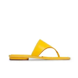 Bernardo Agora Leather Thong Sandals - Marigold