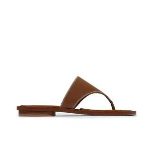 Bernardo Agora Leather Thong Sandals - Saddle