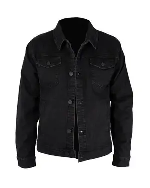 JACK OF SPADES Stretch Denim Jacket - Jet Black