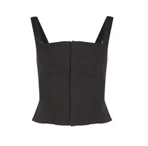 PRIME OF LIME Structured Top With Square Neckline - Black