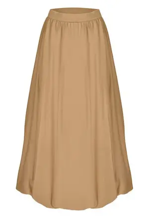 PRIME OF LIME Lizzie Midi Bubble Skirt - Brown