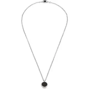 MR. ETTIKA Ettika Circle Stone Onyx Pendant Necklace - Black