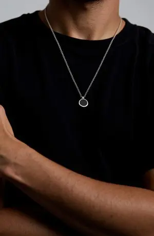 MR. ETTIKA Ettika Circle Stone Onyx Pendant Necklace