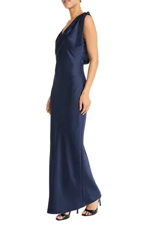 Maggy London Tie Detail Satin Gown