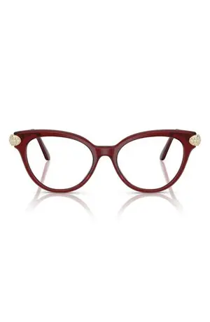 SWAROVSKI 51mm Phantos Optical Glasses - Tranparent Burgundy/ Demo Lens