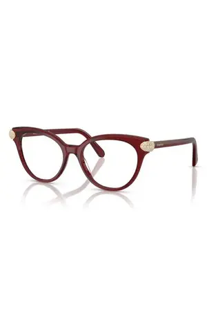 SWAROVSKI 51mm Phantos Optical Glasses - Tranparent Burgundy/ Demo Lens