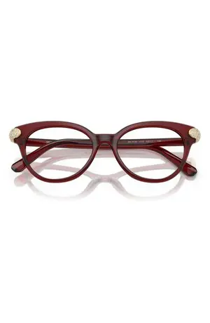 SWAROVSKI 51mm Phantos Optical Glasses - Tranparent Burgundy/ Demo Lens