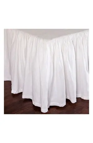 POM POM AT HOME Gathered Linen Bedskirt - White