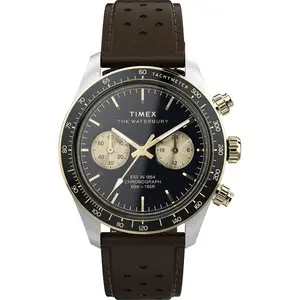 Timex® Waterbury Heritage Chronograph Strap Watch Brown