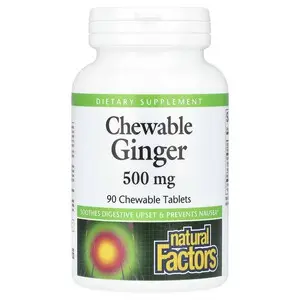 NATURAL FACTORS Chewable Ginger 90 Tablets - One-color