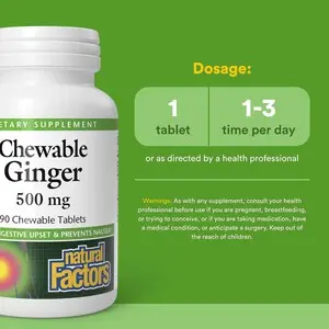 NATURAL FACTORS Chewable Ginger 90 Tablets