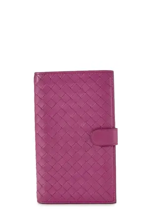 Bottega Veneta Intrecciato Compact Wallet - Pink