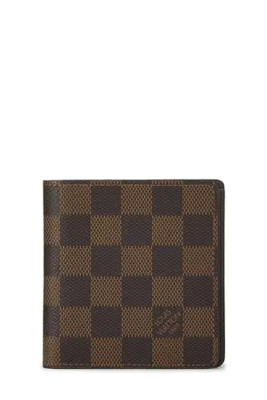 LOUIS VUITTON Damier Ebene 6 Cartes Credit Bi-fold Wallet - Brown
