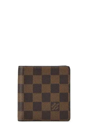 LOUIS VUITTON Damier Ebene 6 Cartes Credit Bi-fold Wallet - Brown
