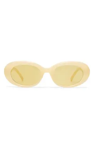 AIRE Epsilon 50mm Small Oval Sunglasses - Chalk/ Bisque Tint