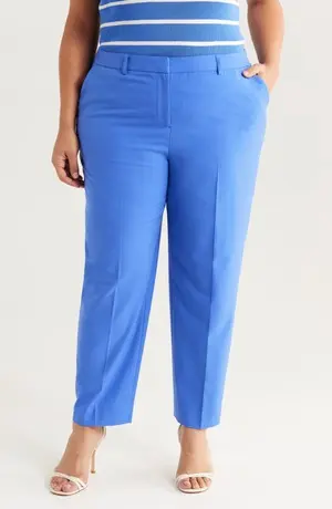 TAHARI ASL Classic Straight Leg Pants - Pacific Blue