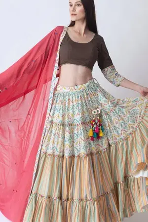RAAS Tiered Chaniya Choli Set