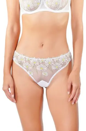 HUIT Dance Des Fleurs Embroidered Mesh Tanga