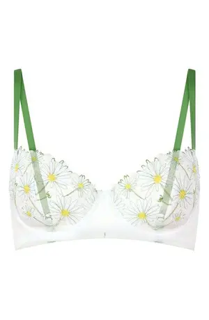HUIT Dance Des Fleurs Embroidered Mesh Underwire Bra