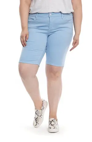 SLINK JEANS Denim Bermuda Shorts - Cerulean