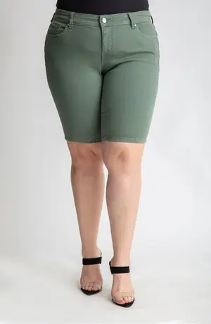 SLINK JEANS Denim Bermuda Shorts - Myrtle