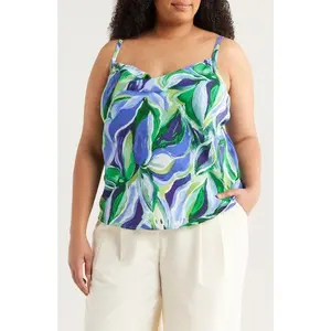 TAHARI ASL Tahari ASL Tropical Print Satin Camisole