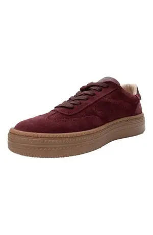 FOREVER & ALWAYS SHOES Fyore Leather Sneakers - Burgundy Suede Leather