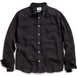 Billy Reid Tuscumbia Linen Button-down Shirt Black