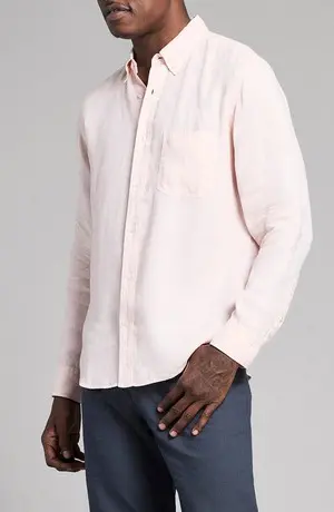 Billy Reid Tuscumbia Linen Button-down Shirt - Blush