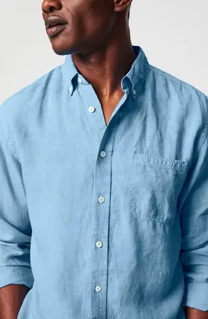 Billy Reid Tuscumbia Linen Button-down Shirt - French Blue