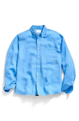 Billy Reid Tuscumbia Linen Button-down Shirt - French Blue