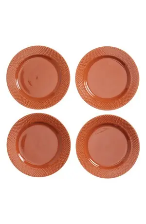 LYNGBY PORCELAEN Rhombe Color Set Of 4 Lunch Plates - Terracotta
