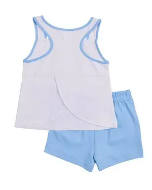 FLORENCE EISEMAN Knit Short Set With Tennis Rackets
