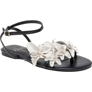 Linea Paolo Lucia Ankle Strap Sandal - Black/ Ivory