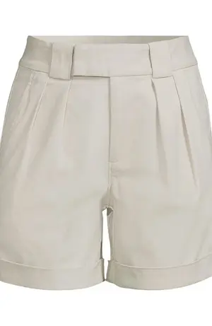 LANDS' END Chino Pleated High Rise 7" Shorts