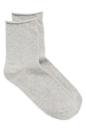 Nordstrom Roll Top Crew Socks - Grey Heather