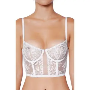 HUIT Amoureuse Embroidered Underwire Bustier - White