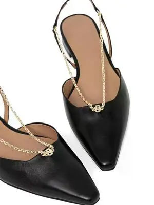 BOSS Charlize Chain-embellished Slingback Flats