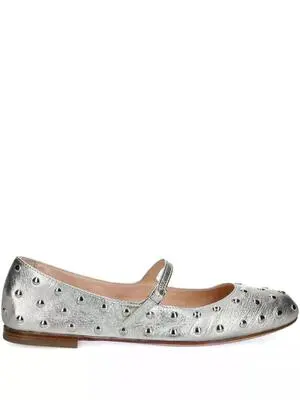 Agl Silver Tone Flats For Women