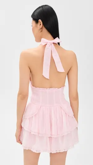 loveshackfancy deanna halter dress fuchsia Mini In Pink - 50% Off GL3818