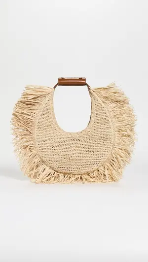 Staud Moon Raffia Tote Bag