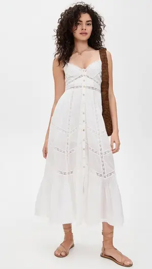 LoveShackFancy Esilda Dress - True White